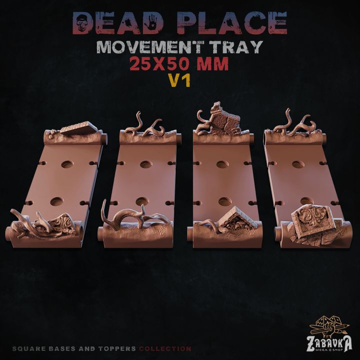 3D Printable Dead Place - Modular Movement Tray (25x50) by Zabavka Workshop